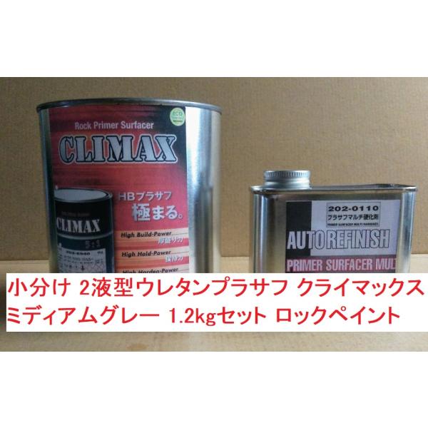 錆止め さび止め ウレタンプラサフ クライマックス 主剤1kg + 硬化剤200gの小分けセット ミディアムグレー ロックペイント発送はヤマト宅急便。代引きは手数料(￥330)を別途ご負担お願いします。ご了承ください。圧倒的な厚盛性能と、素...