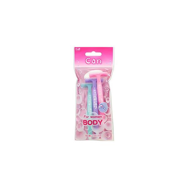 特徴 女性用使い捨てカミソリの「can(キャン)」シリーズが淡いパステルトーンになって生まれ変わりました。 肌にやさしいフィルムガードを採用し、ハンドルは滑りにくいバブル模様のレイヤードスタイルです。ボディ・顔用のT型タイプ。  材質 材質...