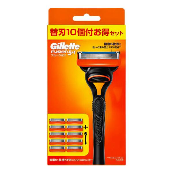 ジレット フュージョンマニュアル9B ホルダー付 替刃10個付