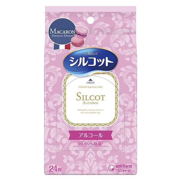 ユニ・チャーム ウェットティッシュ アルコールタイプ アルコール 99.99％除菌 除菌 シルコット 外出用 マカロン 24枚入 1個