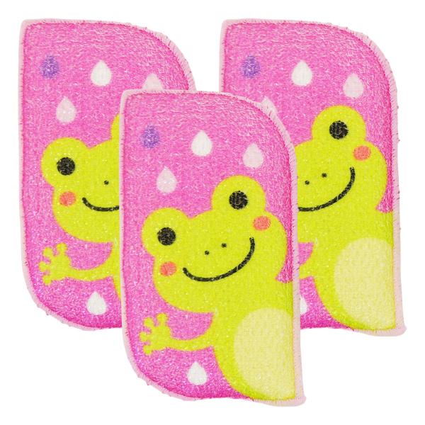 創和 カエルの食器洗い ピンク フック付 1個 キッチンスポンジ