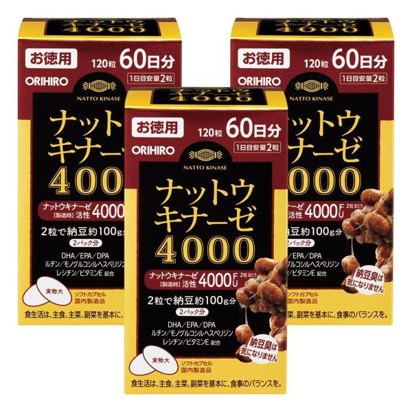 オリヒロ ナットウキナーゼ4000 60日分 120粒 サプリメント