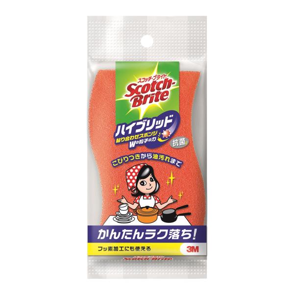 【特徴】ウレタンスポンジとナイロン不織布(ハイブリッド研磨粒子つき)の貼り合わせ。手に無理なくしっかりなじむ、ウェーブカット。フッ素加工のフライパン、ホーロー・ココット鍋やお皿や茶碗に。コゲ、こびりつき、油汚れ、茶しぶまでスッキリ落とす・ウ...