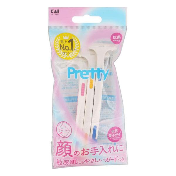 貝印 プリティー フェイス T 3本入 カミソリ 剃刀 ムダ毛処理