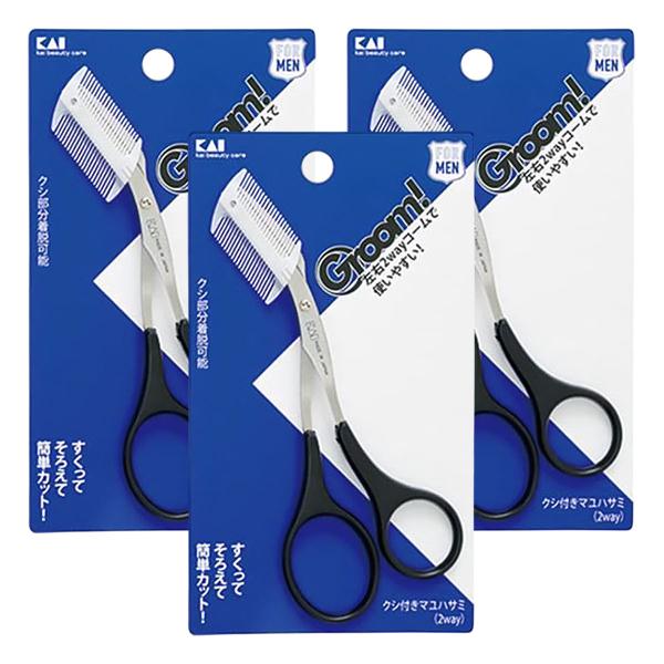 特徴 ●マユコームとマユハサミが一体化できるので、片手で楽にマユ毛カットができます。 ●左右それぞれのマユにあわせた2WAYコームでより使いやすくなりました。 ●マユの毛なみにあわせた斜めコームです。 ●左右の眉毛ともハサミは同じ向きのまま...