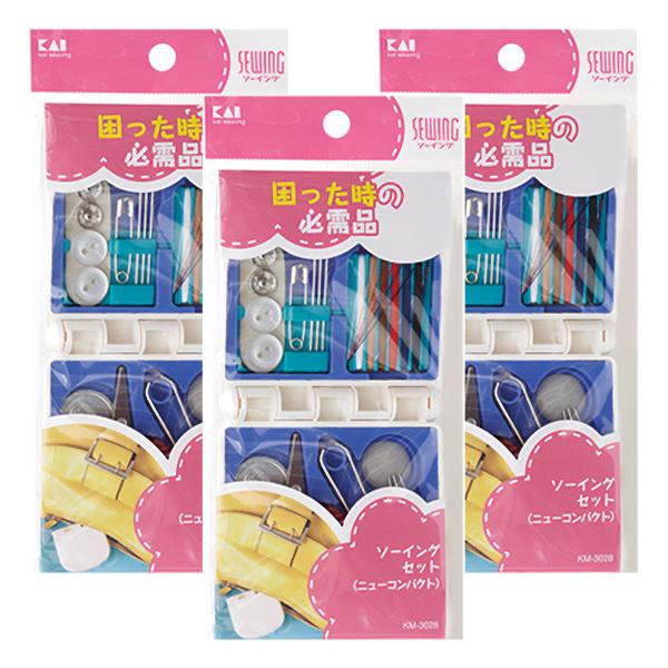 特徴： 携帯に便利なケース入りのソーイングセットです。  セット内容：携帯に便利なケース入りのソーイングセットです。ボタン、ホック、安全ピン、針、スレーダー（糸通し）、糸（6巻）、ハサミ、糸抜き、マチ針、ケース  材質：ケース/ABS樹脂