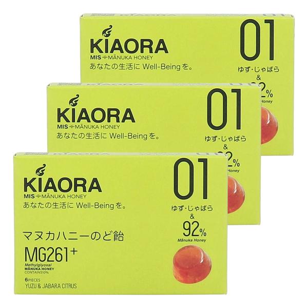 MIS マヌカハニーのど飴 KIAORA キオラ 01 MG261+ ゆず じゃばら