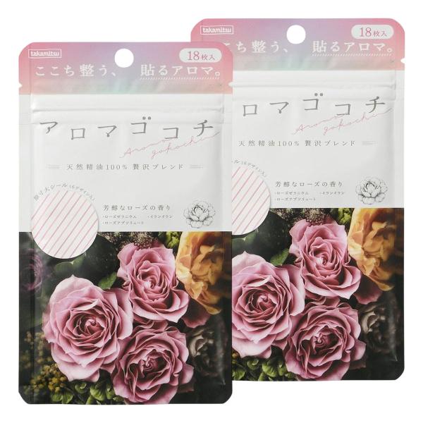 タカミツ アロマゴコチ ローズ 18枚入 アロマ シール 天然精油
