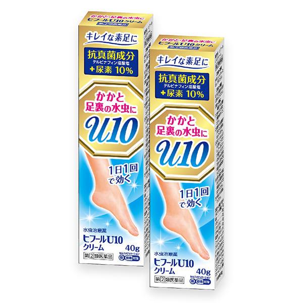 ＜ヒフールＵ10クリーム 40g＞■特徴硬くなったかかと等の水虫は、角質層が他の部分より厚く薬が浸透しにくくなっています。抗真菌成分＋尿素10％が配合されたヒフールＵ10クリームは1日1回の使用により、角質層の深部まで浸透し水虫菌をしっかり...