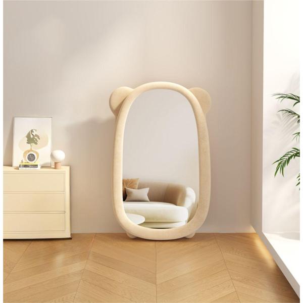 ●商品ポイント サイズ：高さ70cm x 幅40cm色：ピンク、ミルクティー色、ホワイト、ブラック素材：高品質ベルベットフレームこのユニークなセミフルミラーは、お部屋に温もりとスタイルを加える完璧なアクセサリーです。柔らかなベルベットのフレ...