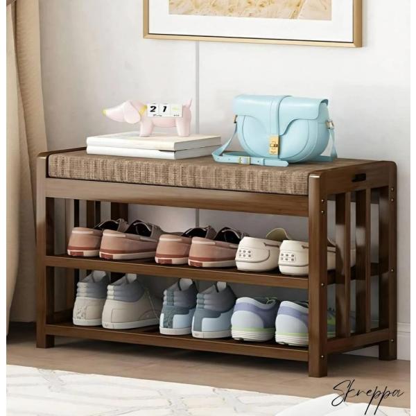 ●商品ポイント 玄関ベンチ【天然竹製】竹製の涼やかなデザイン!このスツールは玄関椅子として靴の着脱にとても便利♪竹の持つ通気性の良さもあるので脱いだ靴の管理もしやすく、玄関先をスマートに演出してくれる木目の温かみを感じられるおすすめの北欧風...