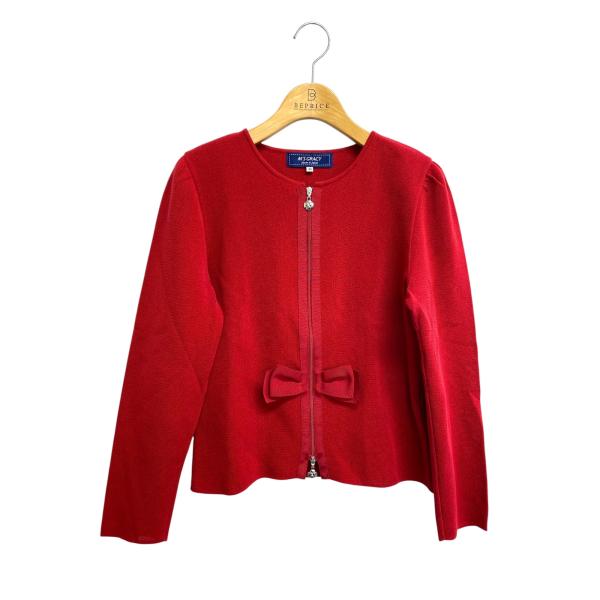 エムズグレイシー Ribbon Zip Cardigan 818523 カーディガン 40 レッド リボン ジップ■ブランドエムズグレイシー■ジャンルカーディガン■性別タイプレディース■表記サイズ40■実寸サイズ総丈: 約53cm肩幅: 約...