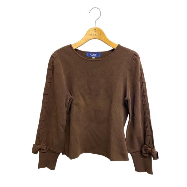 エムズグレイシー Sleeve Ribbon Knit 818516 ニット セーター 40 ブラウン ストレッチ■ブランドエムズグレイシー■ジャンルニット/セーター■性別タイプレディース■表記サイズ40■実寸サイズ総丈: 約52.5cm肩...