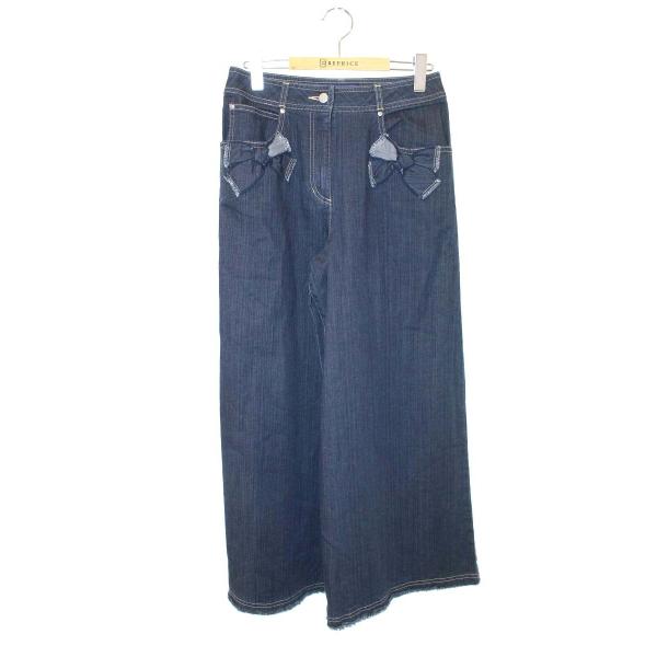 エムズグレイシー Wide Denim Pants 816505 デニムパンツ 38 ネイビー リボン■ブランドエムズグレイシー■ジャンルデニムパンツ■性別タイプレディース■表記サイズ38■実寸サイズ総丈: 約94cmウエスト: 約68cm...