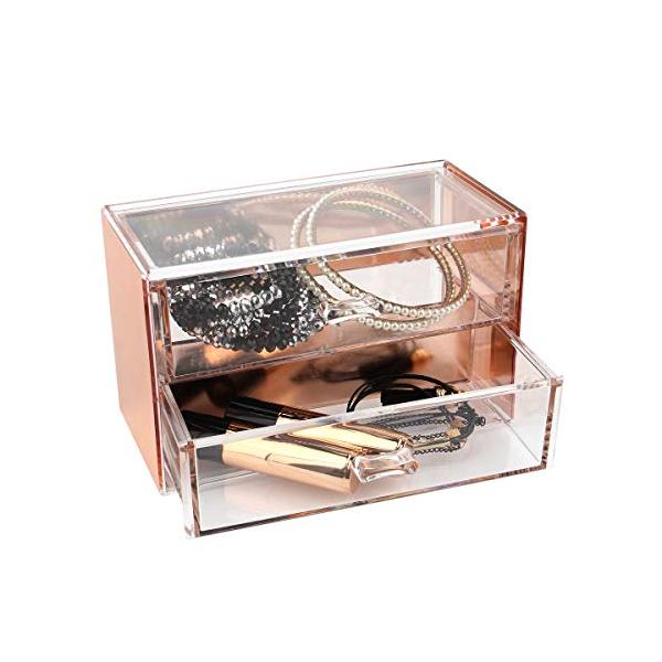 【ご購入後の当店からの連絡はご登録のメールアドレスに通知いたします。必ずご確認ください】指輪などのデリケートなアイテムを安全に整理整頓できる月光ピンクゴールドのアクリル小物収納引出しです。透明感のあるデザインで、どんなドレッサーも引き立てる...