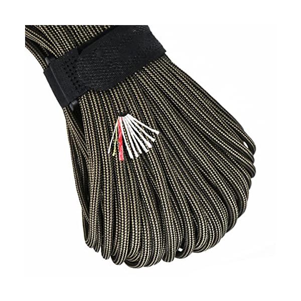 【ご購入後の当店からの連絡はご登録のメールアドレスに通知いたします。必ずご確認ください】パラコード材質：外部も内部コアもポリエステルを作られました。高品質なポリエステルパラコードは、アウトドア活動に不可欠なものです。耐荷重は380lbです（...