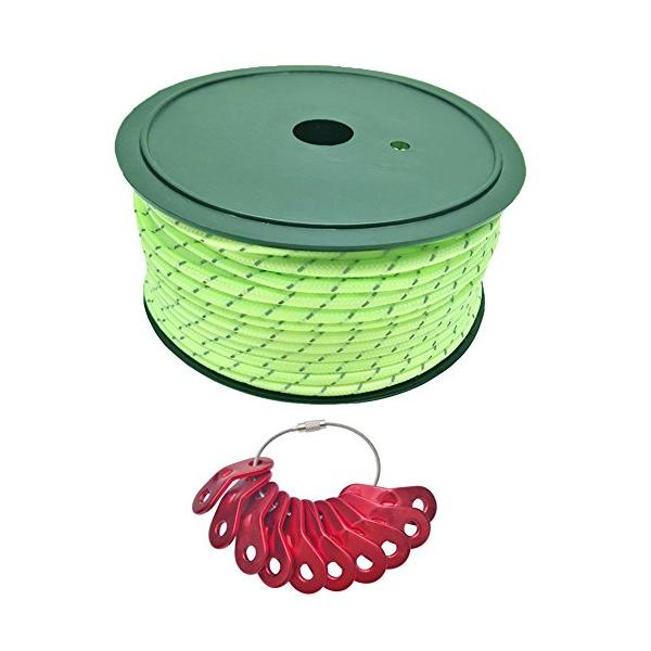 【ご購入後の当店からの連絡はご登録のメールアドレスに通知いたします。必ずご確認ください】蛍光色ロープに夜光繊維と反射材を編みこんだ蓄光+反射ロープです。暗闇や夜間の視認性に優れます。【反射機能】：ライトなどを照らすと反射します。【蓄光機能】...