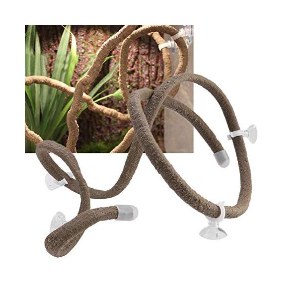 【ご購入後の当店からの連絡はご登録のメールアドレスに通知いたします。必ずご確認ください】【柔軟性】曲げたりねじったりするのが簡単で、好きな形を作ることができます。この爬虫類人工ジャングル藤はプレミアムPUで作られ、環境に優しく、毒性がなく、...