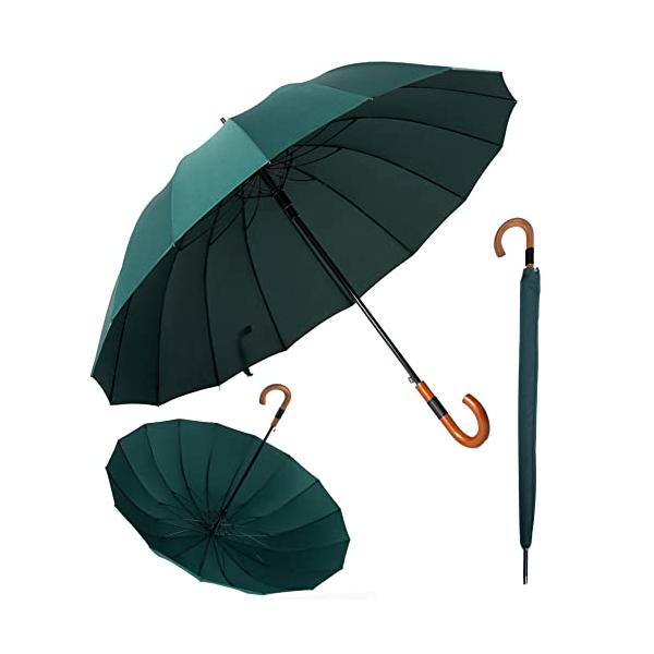 【ご購入後の当店からの連絡はご登録のメールアドレスに通知いたします。必ずご確認ください】【大きさい傘メンズのサイズ 】ジャンプ式　紳士用長 傘 全長100cm、16本骨傘 高強度グラスファイバー仕様傘開いた直径約120cm、傘の親骨約68c...