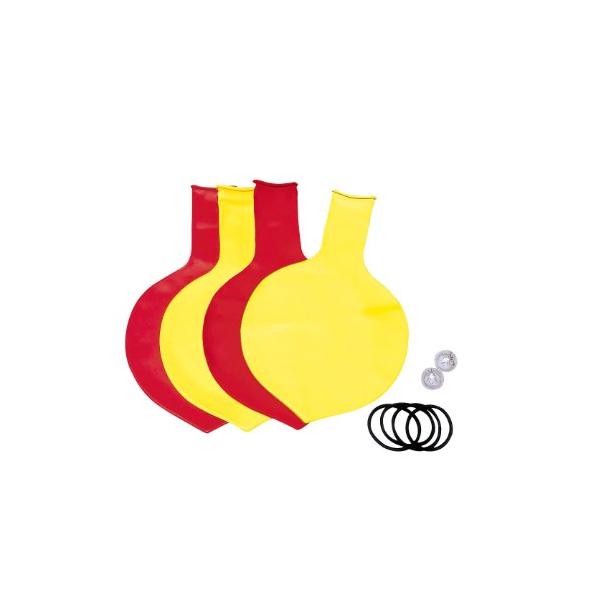 【ご購入後の当店からの連絡はご登録のメールアドレスに通知いたします。必ずご確認ください】重量 : (約)160g/組サイズ : (約)最大直径80cm素材 : 天然ゴム4ヶ1組販売(赤・黄各2ヶ)屋内用プラスチック鈴2個付止ゴム4個付