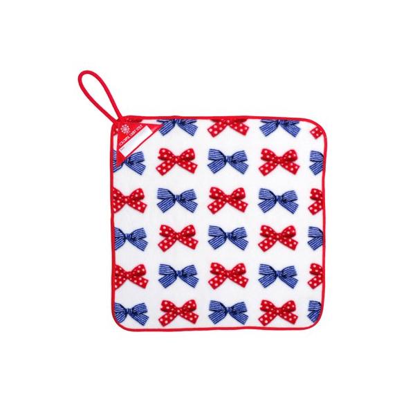 【ご購入後の当店からの連絡はご登録のメールアドレスに通知いたします。必ずご確認ください】ループタオル 女の子 今治 幼稚園 保育園 ループ付き 単品 ポルカドットとストライプのフレンチリボン カラフルキャンディスタイル N8504110