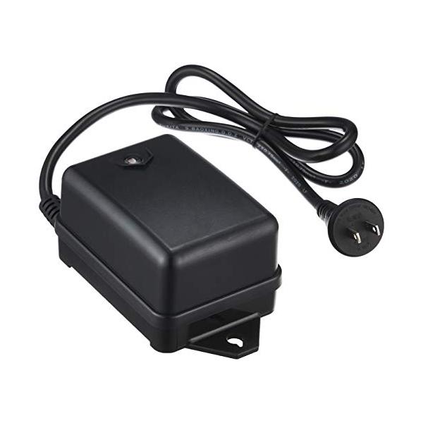 【ご購入後の当店からの連絡はご登録のメールアドレスに通知いたします。必ずご確認ください】ブラック色60VA ※容量に余裕をもってライトを接続してくださいAC12V出力光センサー内蔵(朝まで点灯又は点灯後設定時間後に消灯)常時ON/OFF不可防雨型