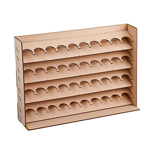 【ご購入後の当店からの連絡はご登録のメールアドレスに通知いたします。必ずご確認ください】組立式模型用塗料棚40本収納可能完成サイズ:W410×D100×H287タミヤ水性アクリル用/クレオス水性、ラッカー用