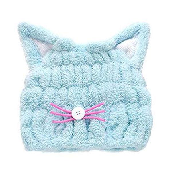 【ご購入後の当店からの連絡はご登録のメールアドレスに通知いたします。必ずご確認ください】可愛いねこみみタオルキャップ♪　超吸収で髪の速乾を助けます！【特徴】マイクロファイバー超極細繊維が水分を素早く吸収ドライ。とっても柔らかくふわふわな肌触...
