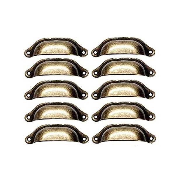【ご購入後の当店からの連絡はご登録のメールアドレスに通知いたします。必ずご確認ください】幅広い素材の家具と相性抜群で、家具や小物、扉などの雰囲気をお洒落に変身させます?アンティーク 調 取っ手 ブロンズ B10個セット家具や本棚、小物入れの...