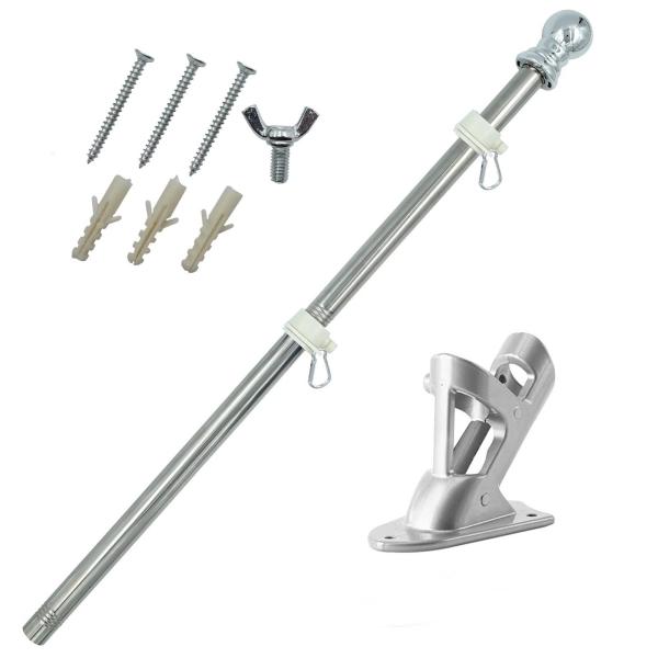 【ご購入後の当店からの連絡はご登録のメールアドレスに通知いたします。必ずご確認ください】国旗、社旗など旗やフラッグを掲げるのにぴったりの、旗用ポールです。風が吹いても絡まりにくいデザインです。組み立てはかんたん。ポールは5つのパーツに分かれ...