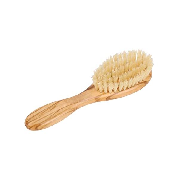 【ご購入後の当店からの連絡はご登録のメールアドレスに通知いたします。必ずご確認ください】ドイツRedecker社のベビーヘアーブラシです。こちらのブラシは、子供用ブラシと同じ白豚毛を使っていますので、新生児用の山羊毛のブラシより、長い期間ご...