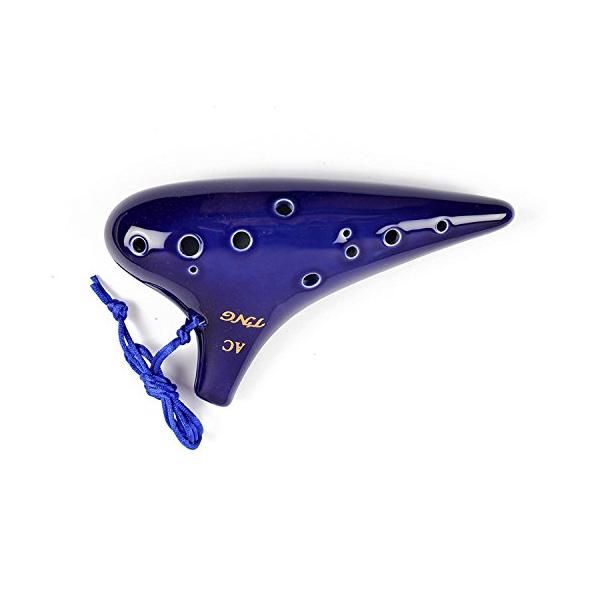 【ご購入後の当店からの連絡はご登録のメールアドレスに通知いたします。必ずご確認ください】TNG オカリナ 楽器 シングル [ 12穴 / アルト/ブルー ] 高級 C調 AC (運指表付き) Ocarina 管吹奏 釉薬仕上げ 青色