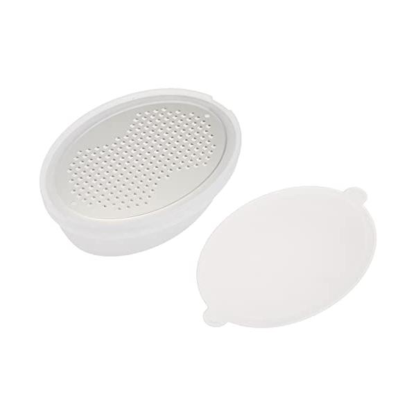 【ご購入後の当店からの連絡はご登録のメールアドレスに通知いたします。必ずご確認ください】サイズ(約):幅100×奥行65×高さ35mm本体重量(約):30g材質:樹脂部/ポリプロピレン(耐熱温度100度)、おろし部/ステンレス鋼原産国:中国