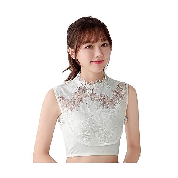 【ご購入後の当店からの連絡はご登録のメールアドレスに通知いたします。必ずご確認ください】【商品概要】サイズ：フリーサイズ 首周り：40 肩幅：36優雅で華やかなレース付け襟，綺麗なレース生地で大人らしい印象を与えます花柄レース生地がVネック...