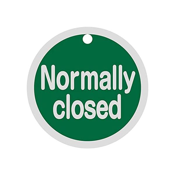 【ご購入後の当店からの連絡はご登録のメールアドレスに通知いたします。必ずご確認ください】●厚さ(mm)：1●穴径(mm)：4●外径(mm)：50●表示内容：Normally closed(常時閉)●色：緑●取付方法：吊り下げタイプ(ボールチ...