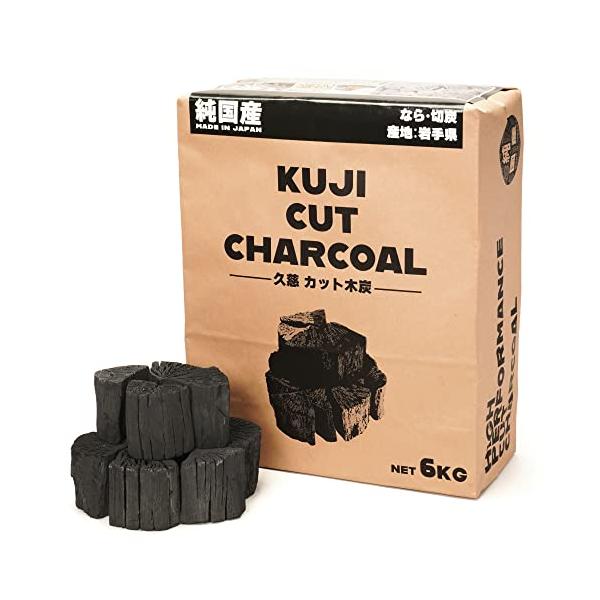 【ご購入後の当店からの連絡はご登録のメールアドレスに通知いたします。必ずご確認ください】【商品概要】内容量：6キログラムカット済み木炭（切炭）産地：岩手県久慈市（純国産）木種：岩手県産なら木炭種：黒炭（普通の木炭）一片の大きさ（カット長）：...