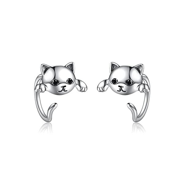 【ご購入後の当店からの連絡はご登録のメールアドレスに通知いたします。必ずご確認ください】【猫ピアス】シンプルで着用しやすいネコデザイン、派手過ぎず、地味過ぎない、ちょうど良い存在感が魅力の純銀ピアス,普段使いでもフォーマルでも大活躍する、人...