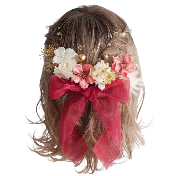 【ご購入後の当店からの連絡はご登録のメールアドレスに通知いたします。必ずご確認ください】【商品概要】プリザーブドフラワー（ドライフラワー）とアーティシャルフラワー（造花）からお作りしております髪飾りのセットです。??パーツ詳細??ドライフラ...