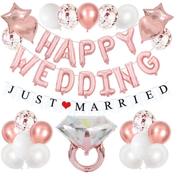 【ご購入後の当店からの連絡はご登録のメールアドレスに通知いたします。必ずご確認ください】【商品概要】HAPPY WEDDING飾り付けセット：HAPPY WEDDINGセットは余計なものが無い洗練された美しい空間を醸し出すことができます。操...