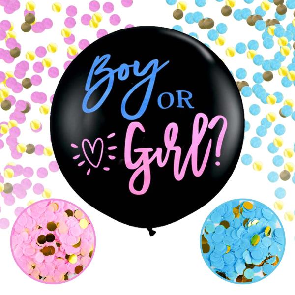 【ご購入後の当店からの連絡はご登録のメールアドレスに通知いたします。必ずご確認ください】【商品概要】大きいなジェンダーリビールバルーンに、男の子か女の子か判別するためのブルーかピンクのコンフェッティが入っています。ベビーシャワーや妊娠お祝い...