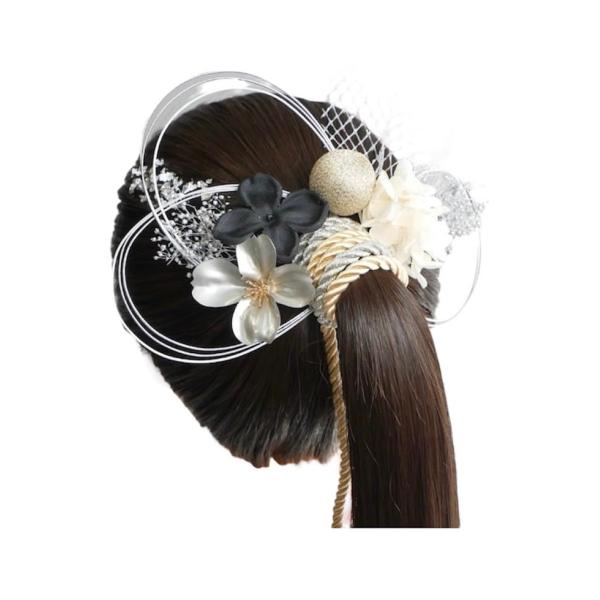 【ご購入後の当店からの連絡はご登録のメールアドレスに通知いたします。必ずご確認ください】【商品概要】人気のロープアレンジ、紐アレンジ、ポニーテールスタイル用のドライフラワーと組紐のセットです。??パーツ詳細??オーガンジーリボン　約80cm...