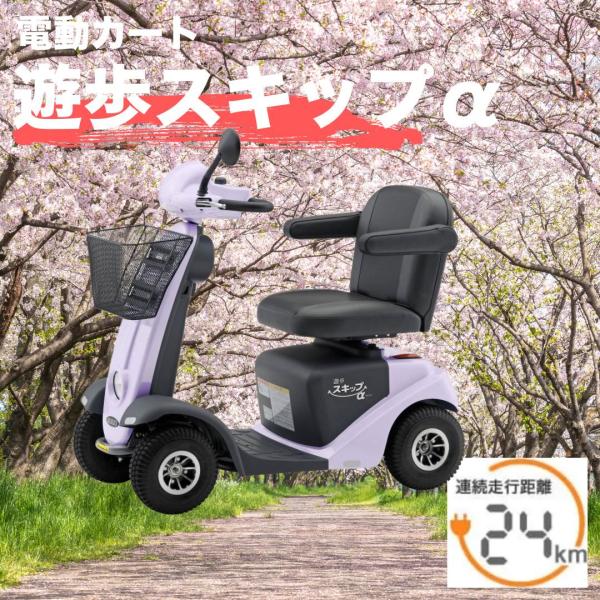 【遊歩スキップアルファ】高齢化に伴う運転免許返納や買物困難者の増加、公共交通機関の衰退など、移動手段の課題を解決する手段として今注目されています。■製品情報寸法：全長×全幅×全高 1090×560×1080（mm）本体重量（バッテリ含む重量...