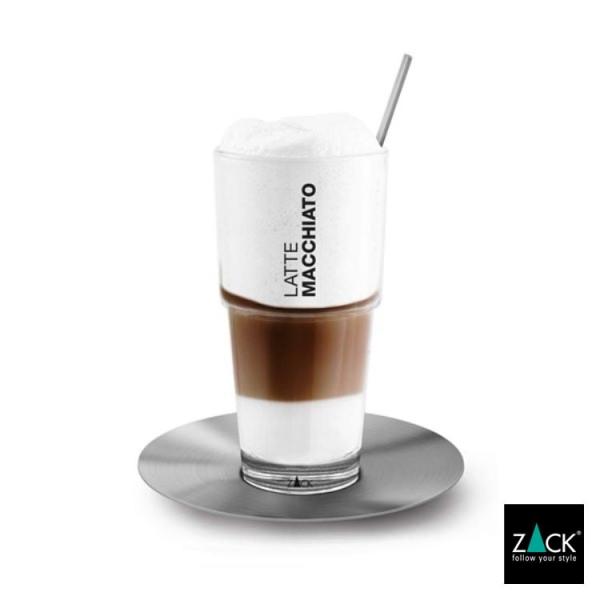 ラテマキアートセットです。グラスとステンレス製のスプーン、ソーサーが1セットになっています。パフェなどにもお使いいただけるロングサイズのグラスで、パフェやラテマキアート、フラペチーノなどの冷たいデザートやアイスコーヒー用として最適です。■製...