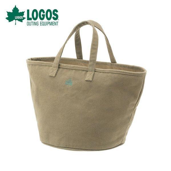 LOGOS（ロゴス）ベイラーバッグ L・総重量：（約）955g・サイズ：（約）直径50/41×高さ40cm・主素材：綿・品番：88230270・JAN：4981325502324●軽量なのに丈夫な構造●大きなキャンプ用品がガバッと入るサイズ...