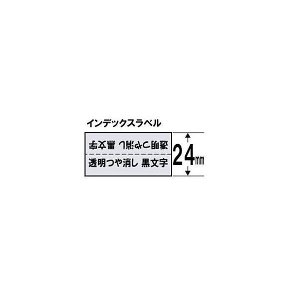 キングジム　STY24KM　　テプラPROテープ　インデックスラベル　透明　つや消し黒文字　24mm 500