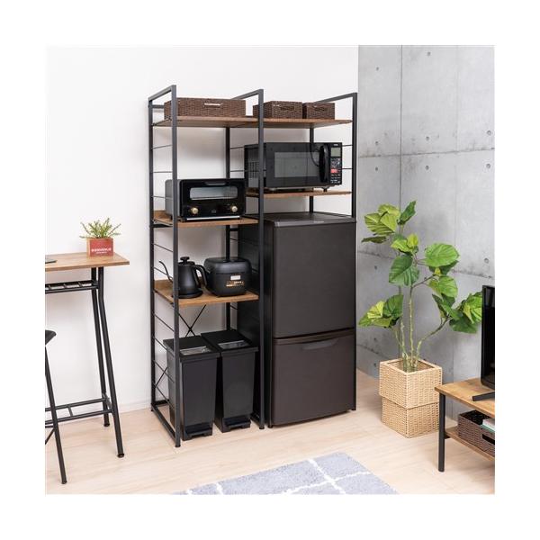 【初売り特価！】ヤマダオリジナル 家電ラック [幅100×奥行き50×高さ180cm] ダークブラウン／ブラック 448