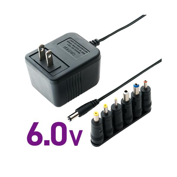 ナカバヤシ ADA-T60／S トランス式 AC／DCアダプタ 汎用 6種プラグ付属 6.0V出力  21