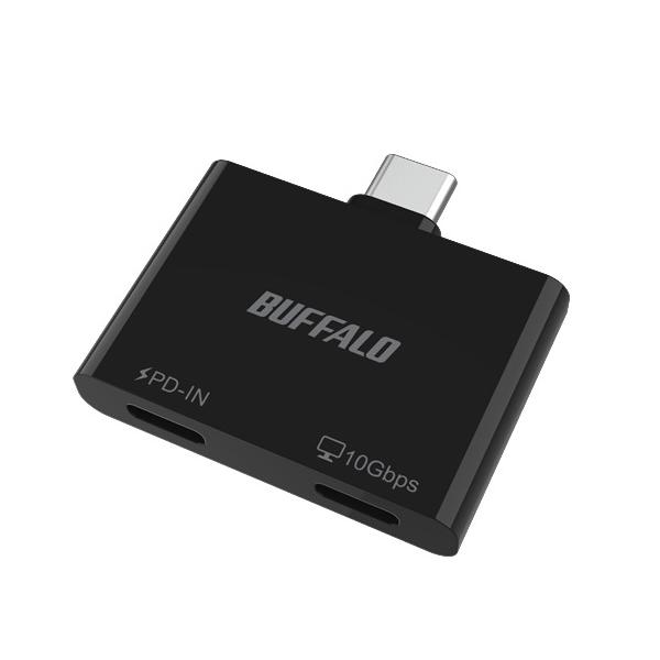 BUFFALO BSHM2U100C1PBK USBハブ USB Type-Cコネクタ搭載 USB Type-Cポートx2 PD100W対応 ブラック 500