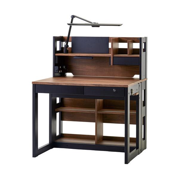 くろがね工作所 LEDライト付 学習デスク スペースに合わせて組換可能 The DESK コンポーネントタイプ 幅96cm ブラウン／ブラック KSL-25CD 448