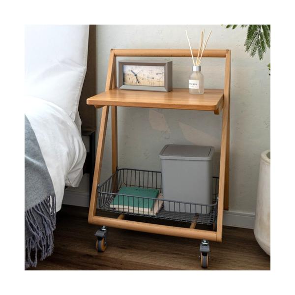 弘益 KOEKI Mash LIV テーブルワゴン 幅46×奥行40×高さ70cm ナイトテーブル グレー LIVTW1GR 448